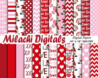 Valentine Digital Paper - Etsy