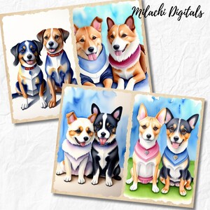 Watercolor Dogs Junk Journal Paper Printable, Dogs Scrapbook Paper ...