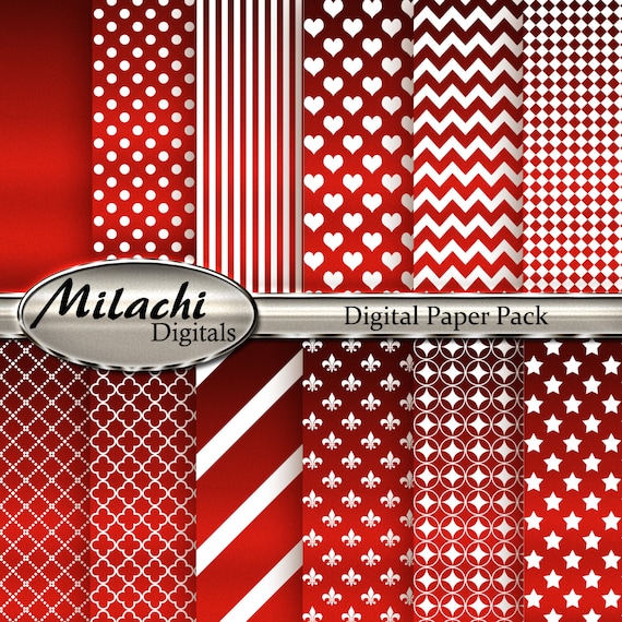 Metallic Ruby Red Digital Paper Pack Commercial Use - Etsy