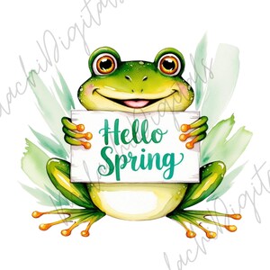 Spring Frog Clipart Set | 16 Individual High-quality PNG Images | Cute ...
