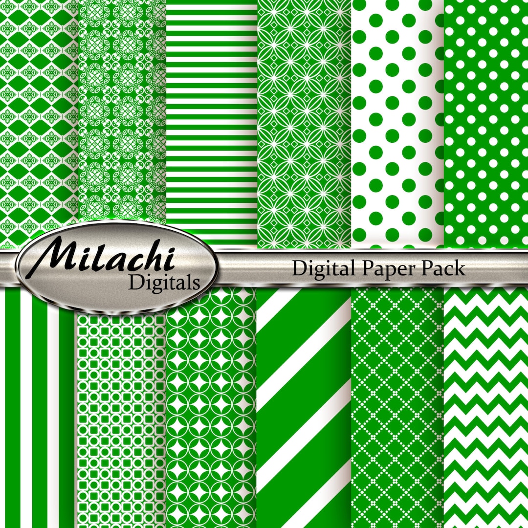 Islamic Green Digital Paper Pack - Commercial Use - Instant Download ...