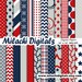 4th of July Stars and Stripes Digital Paper Pack, 12 X 12 Scrapbook ...