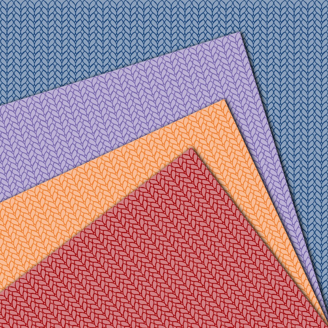 Knitted Pattern Digital Paper Knitting Scrapbook Pages - Etsy UK