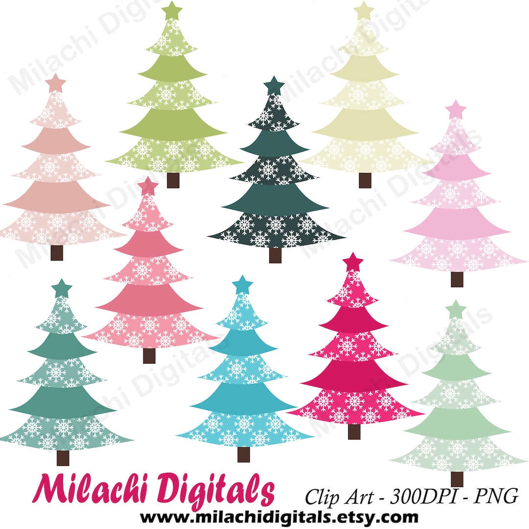 Christmas Tree Clipart Holiday Scrapbook Elements Winter Tree Cute ...
