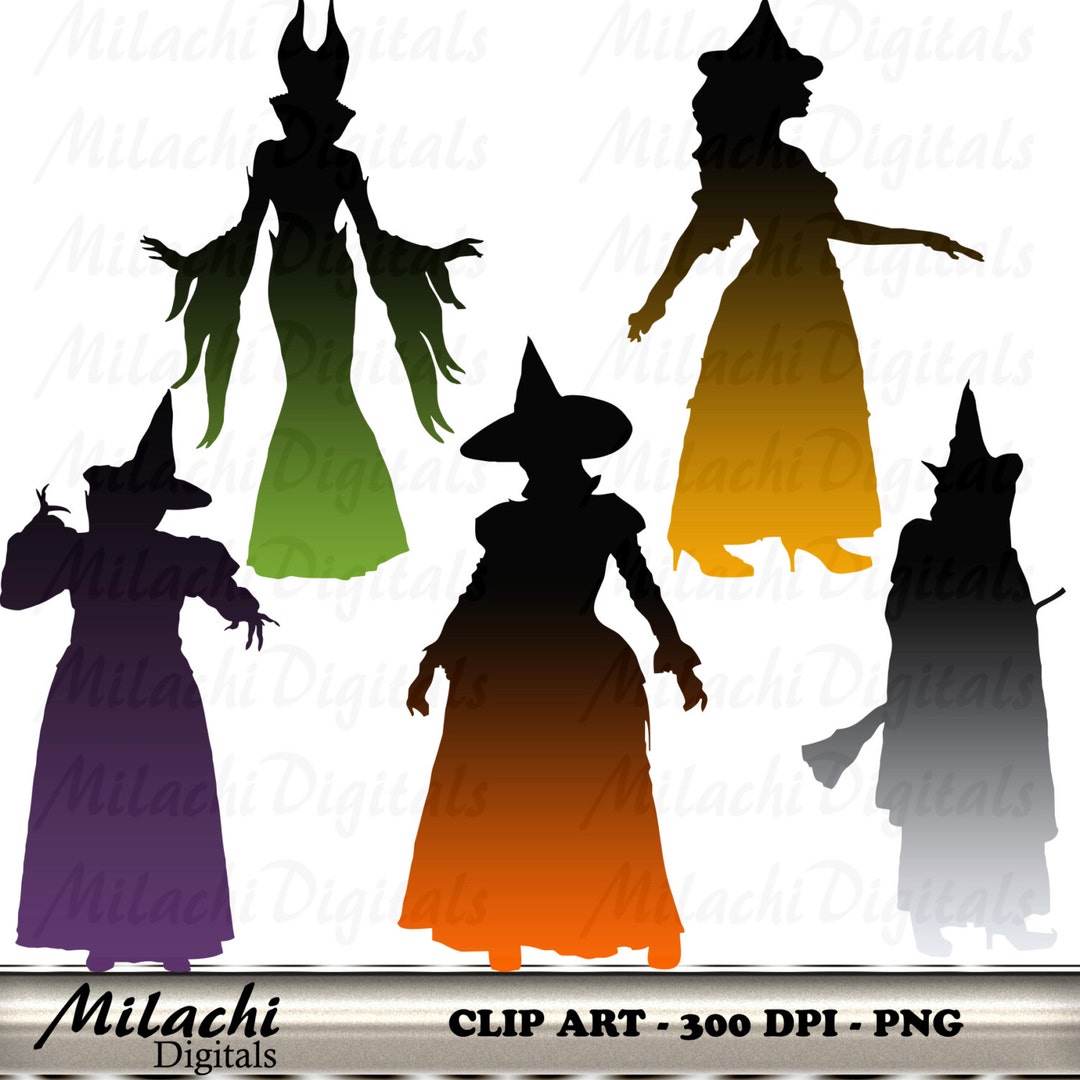 Halloween Witch Digital Clip Art - Commercial Use - Instant Download ...