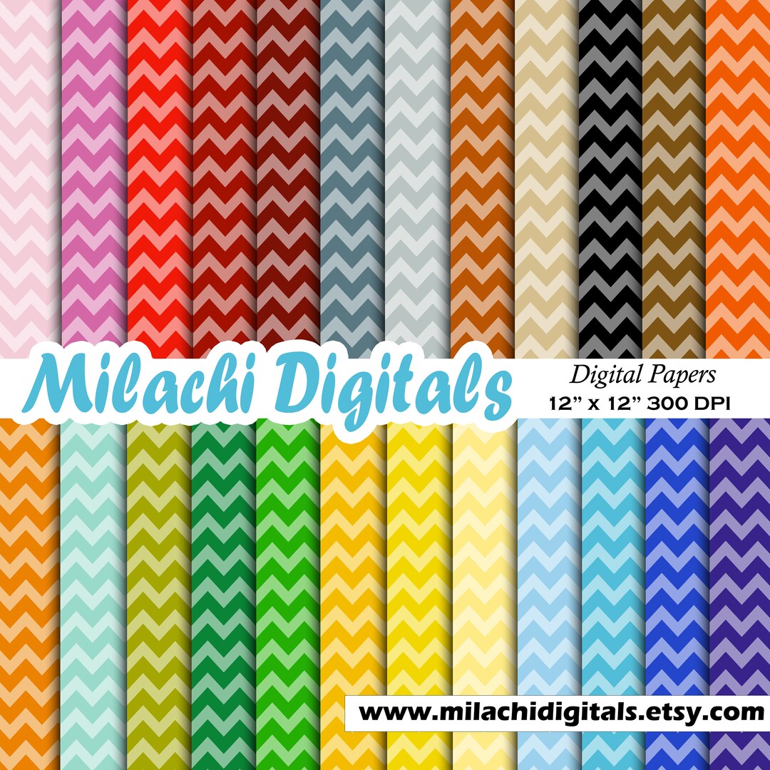 Chevron Digital Paper Printable Digital Scrapbooking Backgrounds ...