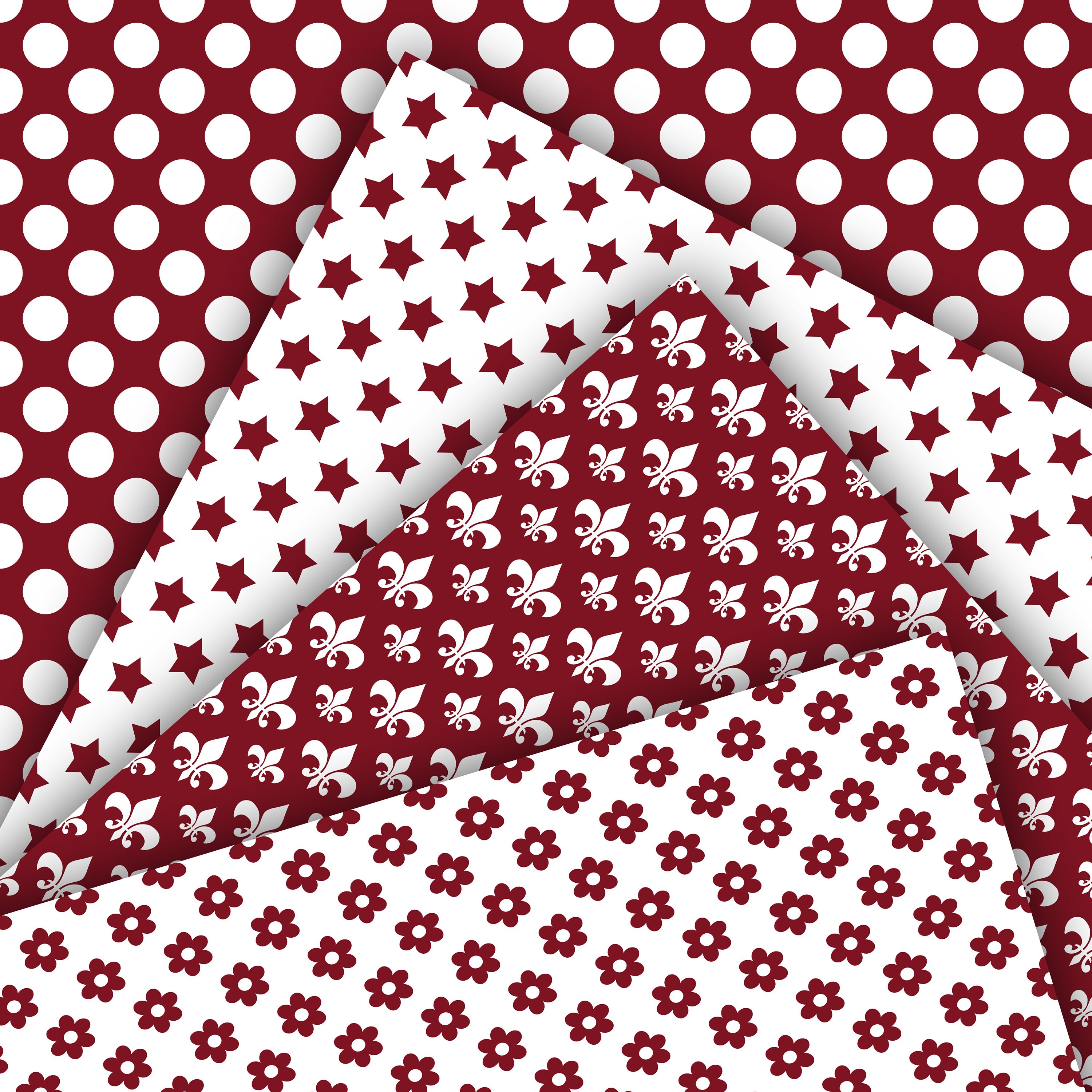 Burgundy Digital Paper, Polka Dots Scrapbook Papers, Chevron Background ...
