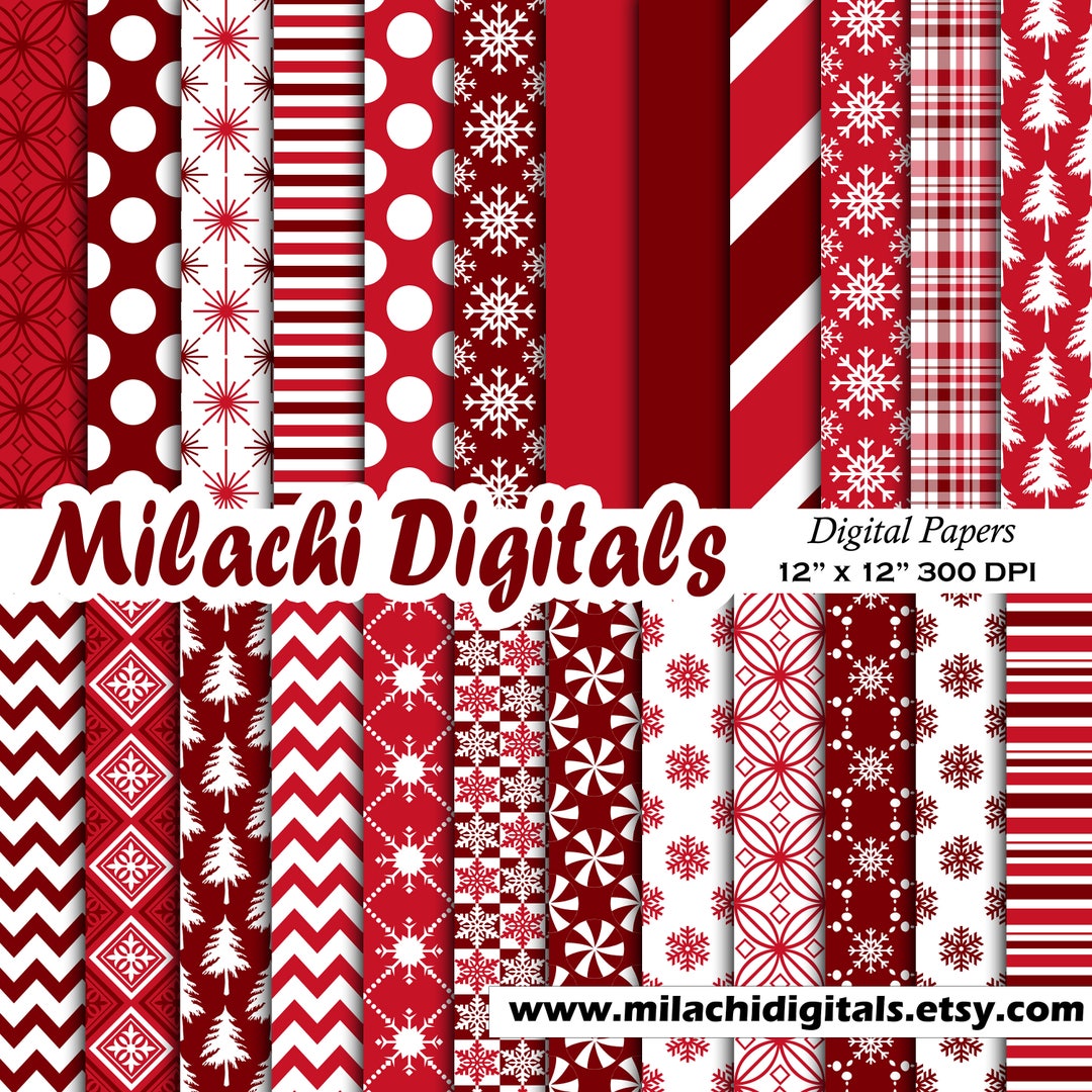 Christmas Digital Paper, Holiday Scrapbook Papers, Snowflake Wallpaper ...