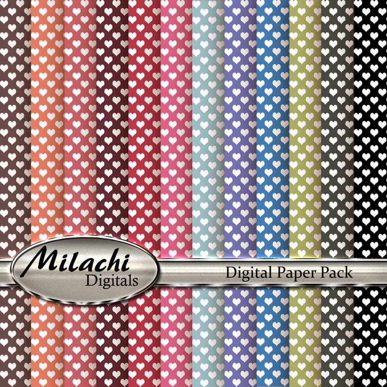 Hearts Digital Paper Pack - Commercial Use - Instant Download - M72 - Etsy