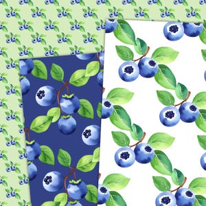 Blueberry Digital Paper, Seamless 12"x12" Scrapbook Paper, Junk Journal ...