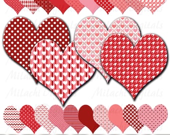 Valentine's Day Hearts Clip Art Digital Clipart Commercial | Etsy