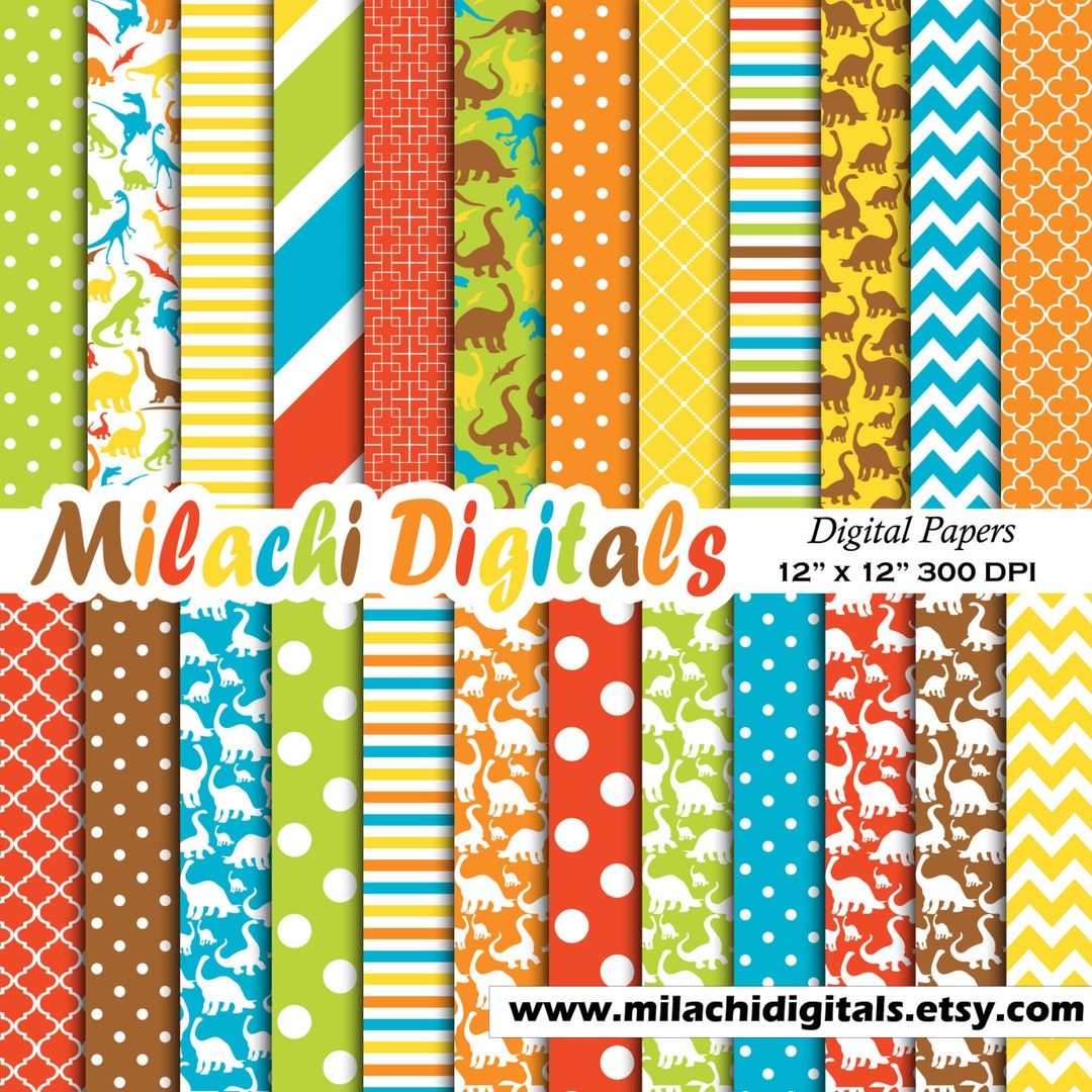 Dinosaur Digital Paper, Jurassic Scrapbook Papers, Dinosaurs Wallpaper ...