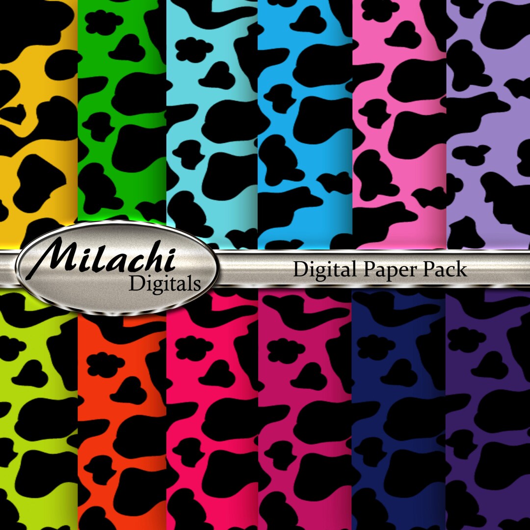 Cow Print Digital Paper Pack - Commercial Use - Instant Download - M49 ...