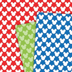 Mickey Mouse Digital Paper Minnie Scrapbook Paper Pattern Mickey ...