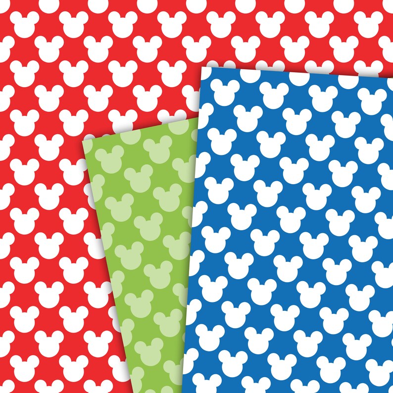 Mickey mouse digital paper minnie scrapbook paper pattern | Etsy