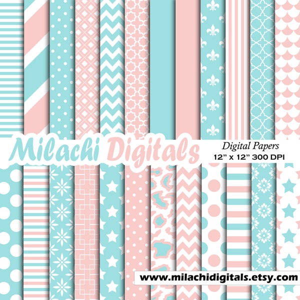 Pink Digital Papers - Etsy