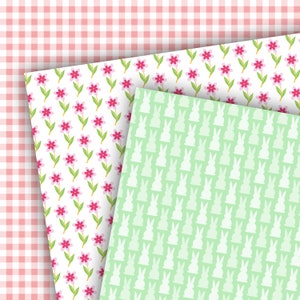 Easter Digital Paper, Easter Bunny Scrapbook Papers, Seamless ...