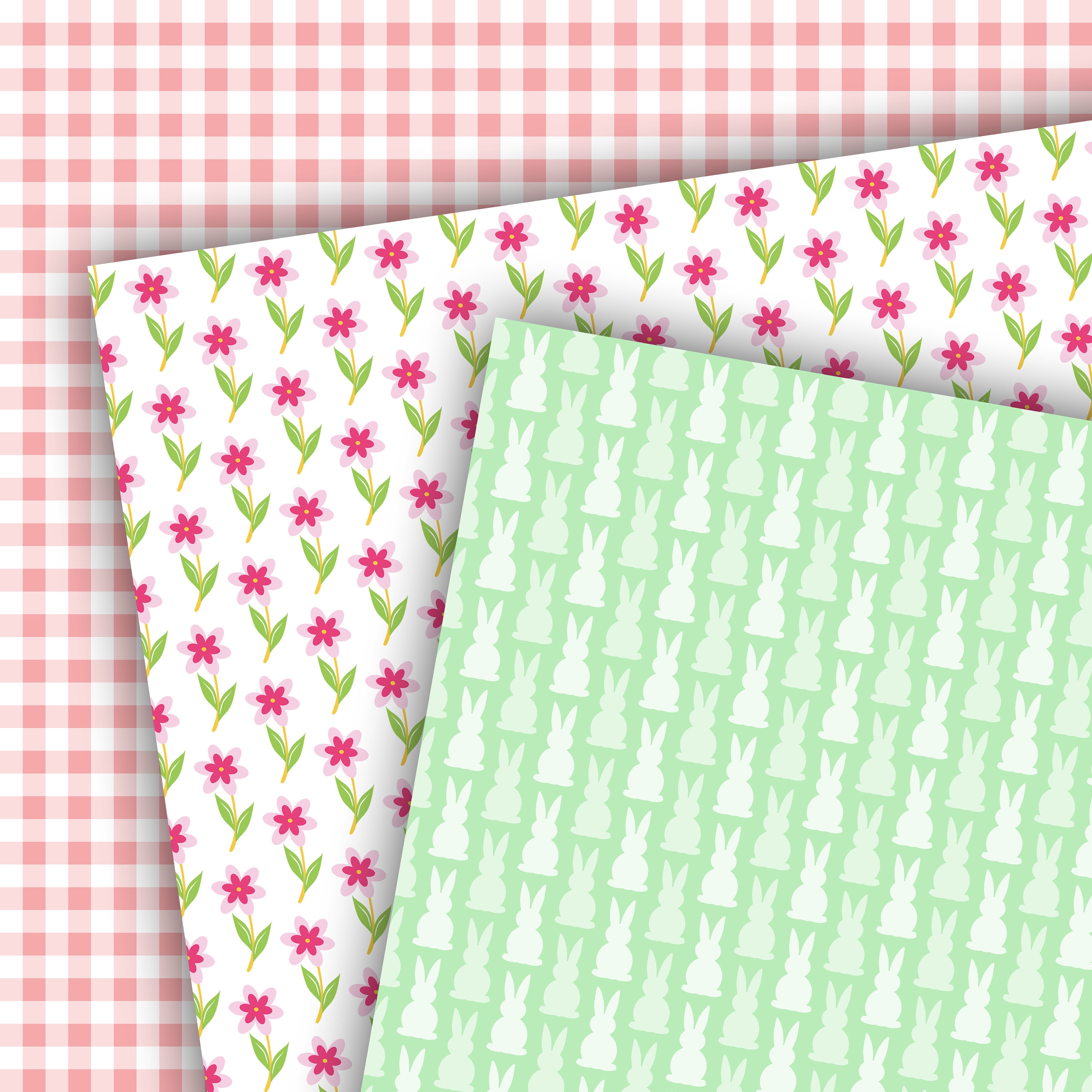Easter Digital Paper, Easter Bunny Scrapbook Papers, Seamless ...