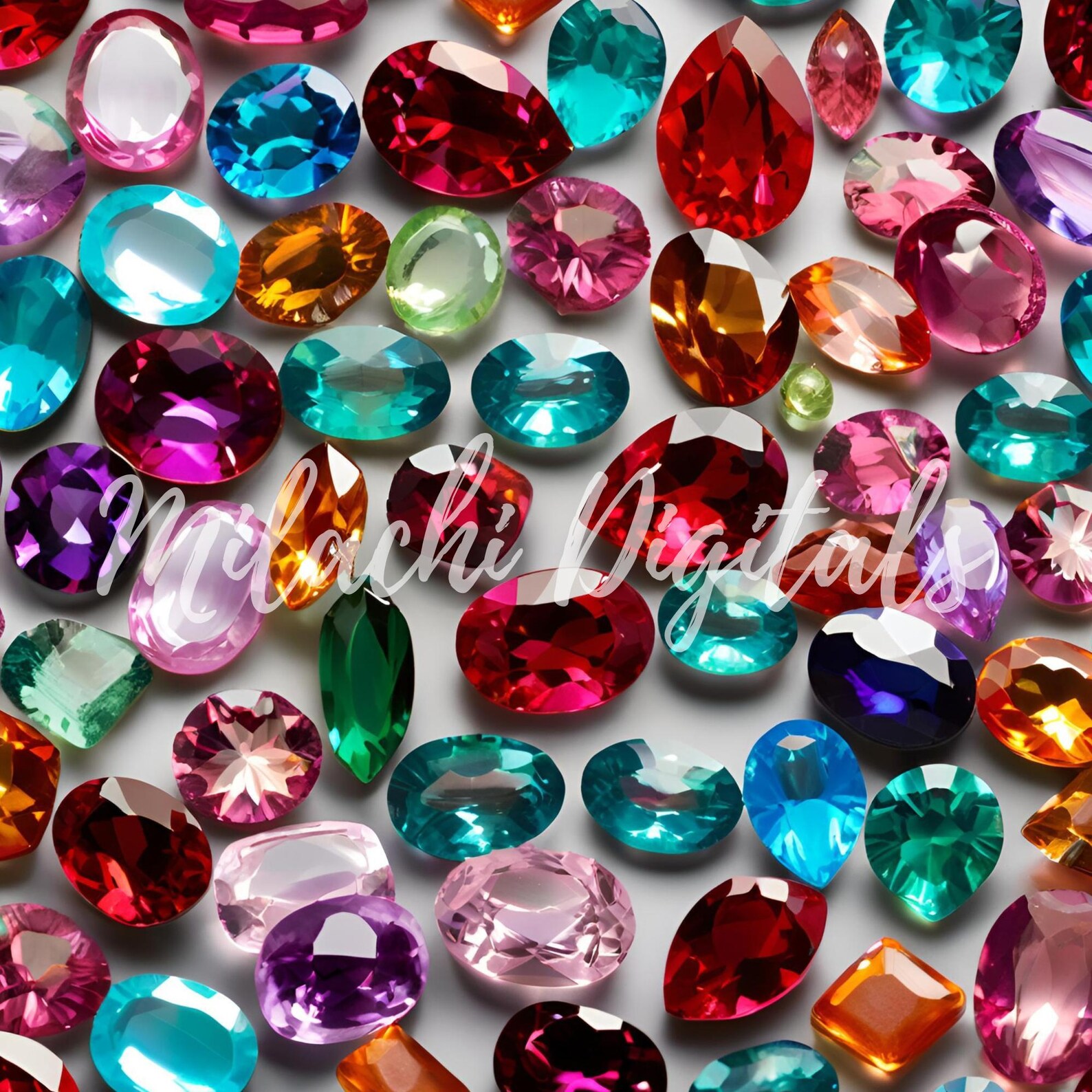 Colorful Gemstone Digital Paper, Gemstone Backgrounds, Junk Journal ...