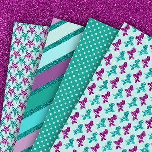 Mermaid Digital Paper, Princess Scrapbook Papers, Scales Wallpaper ...