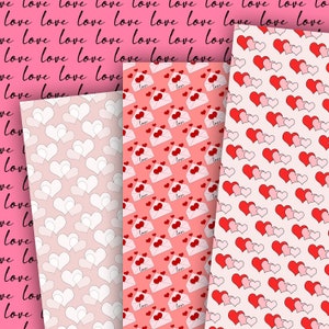 Valentine's Day Digital Paper Seamless Patterns, Valentine's Day ...