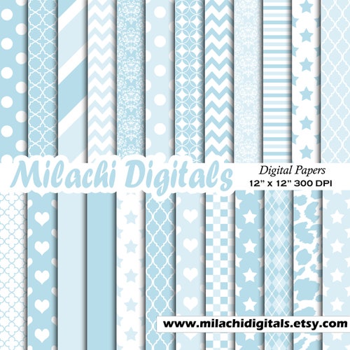 It's a Boy Digital Paper Stars Scrapbook Papers Stripes - Etsy