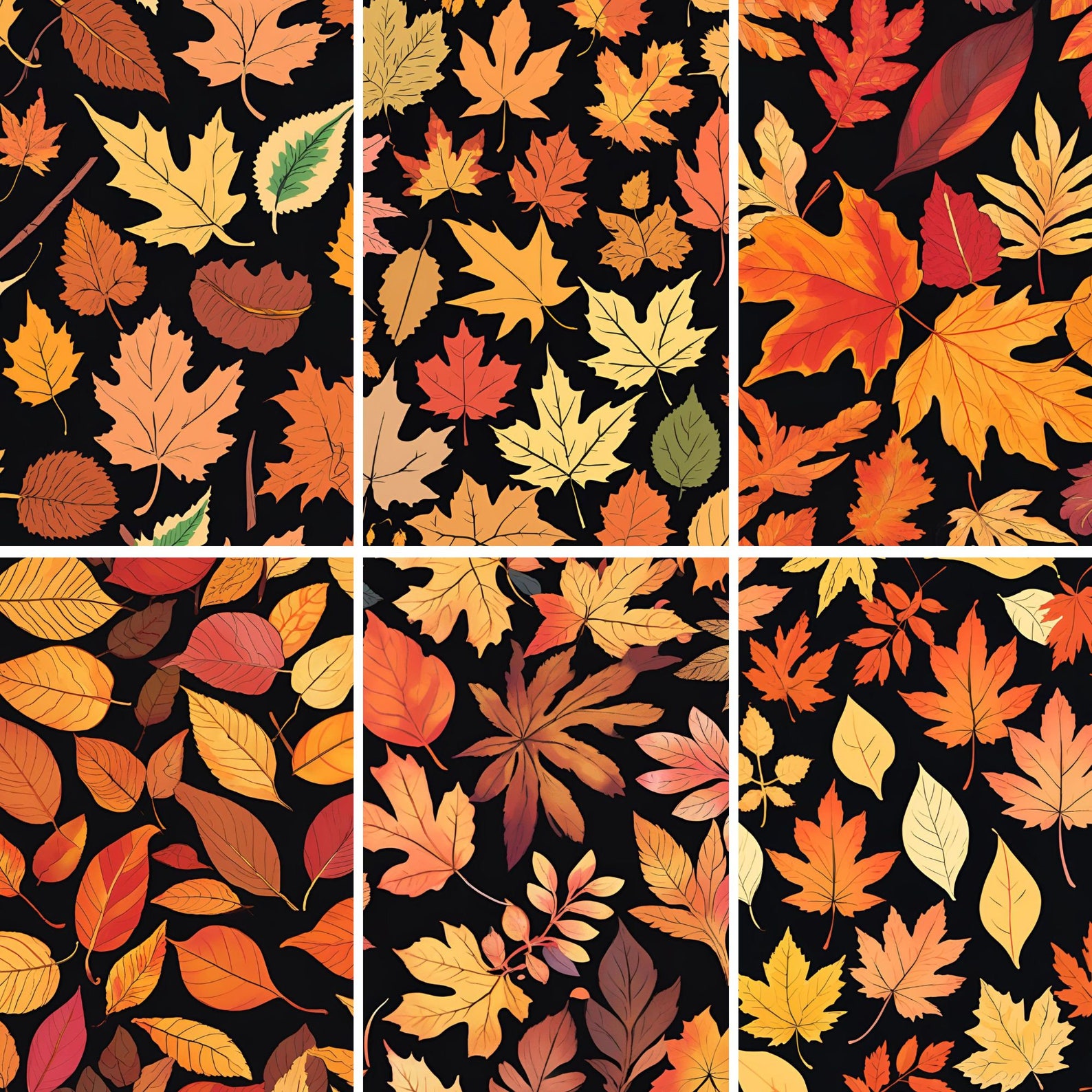 Autumn Leaves Digital Paper Pack 8.5"x11" Fall Junk Journal Printable ...