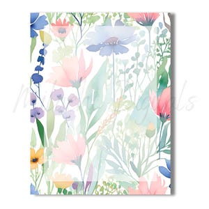 Printable Writing Paper Wildflowers Stationery, Digital Paper for ...