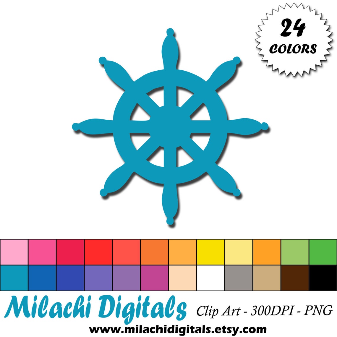Nautical Wheel Clipart Sea Clip Art Wheel Clipart Boat - Etsy