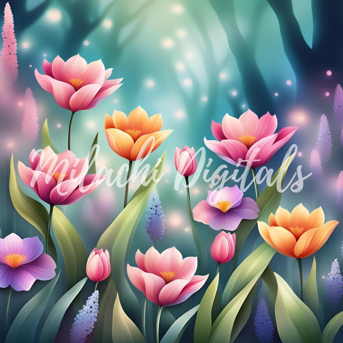 Spring Flowers Digital Paper, Floral Backgrounds, Junk Journal Pages ...
