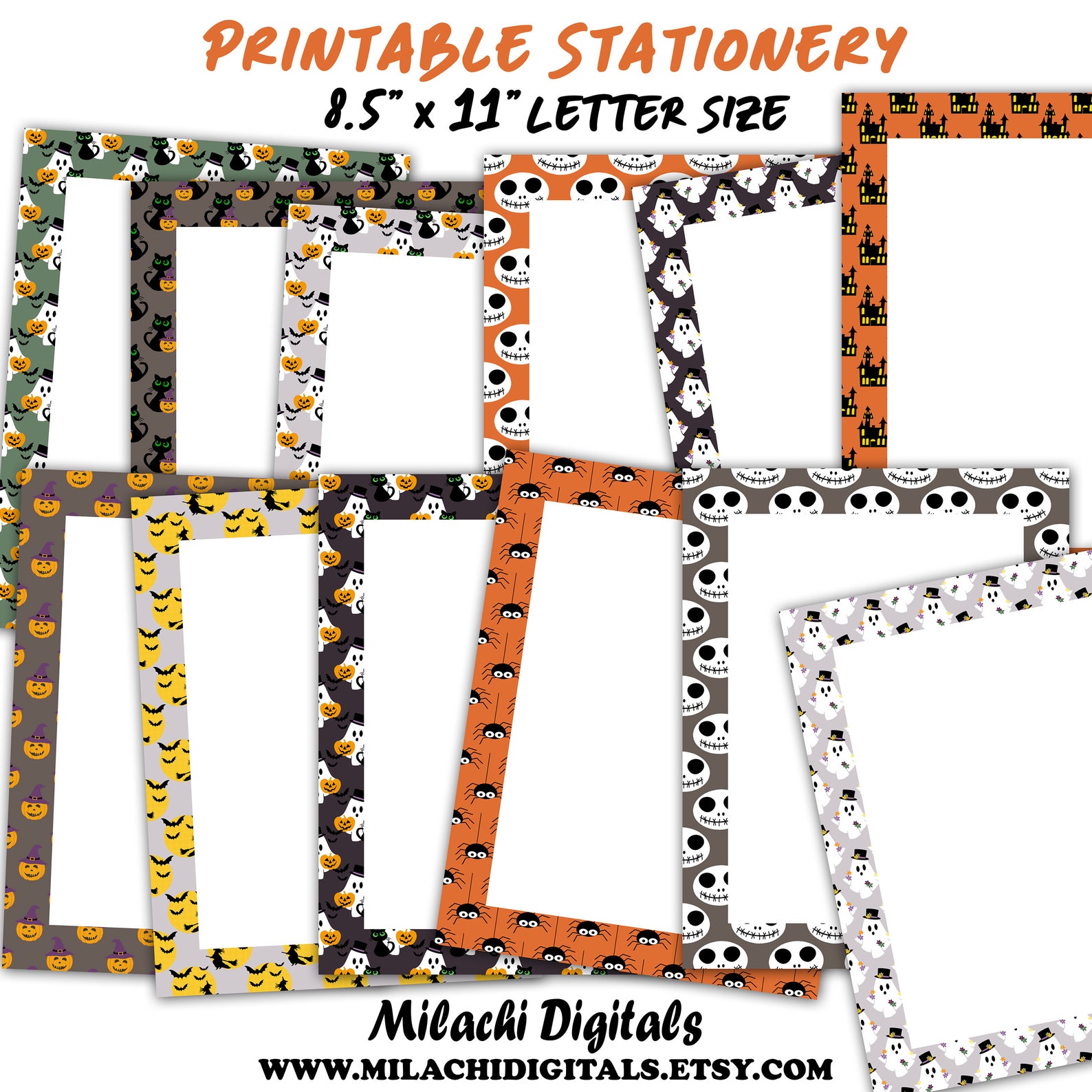 Printable Halloween Stationery Trick or Treat Letter Paper Halloween ...