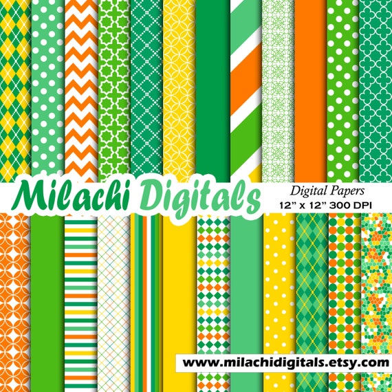 St. Patrick's Day Digital Paper Scrapbook Papers | Etsy