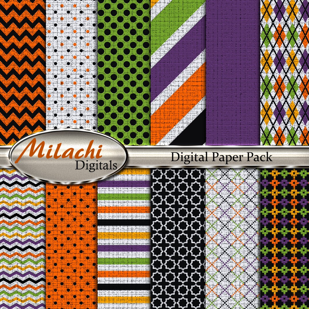 Halloween Digital Paper Pack - Commercial Use - Instant Download - M208 ...