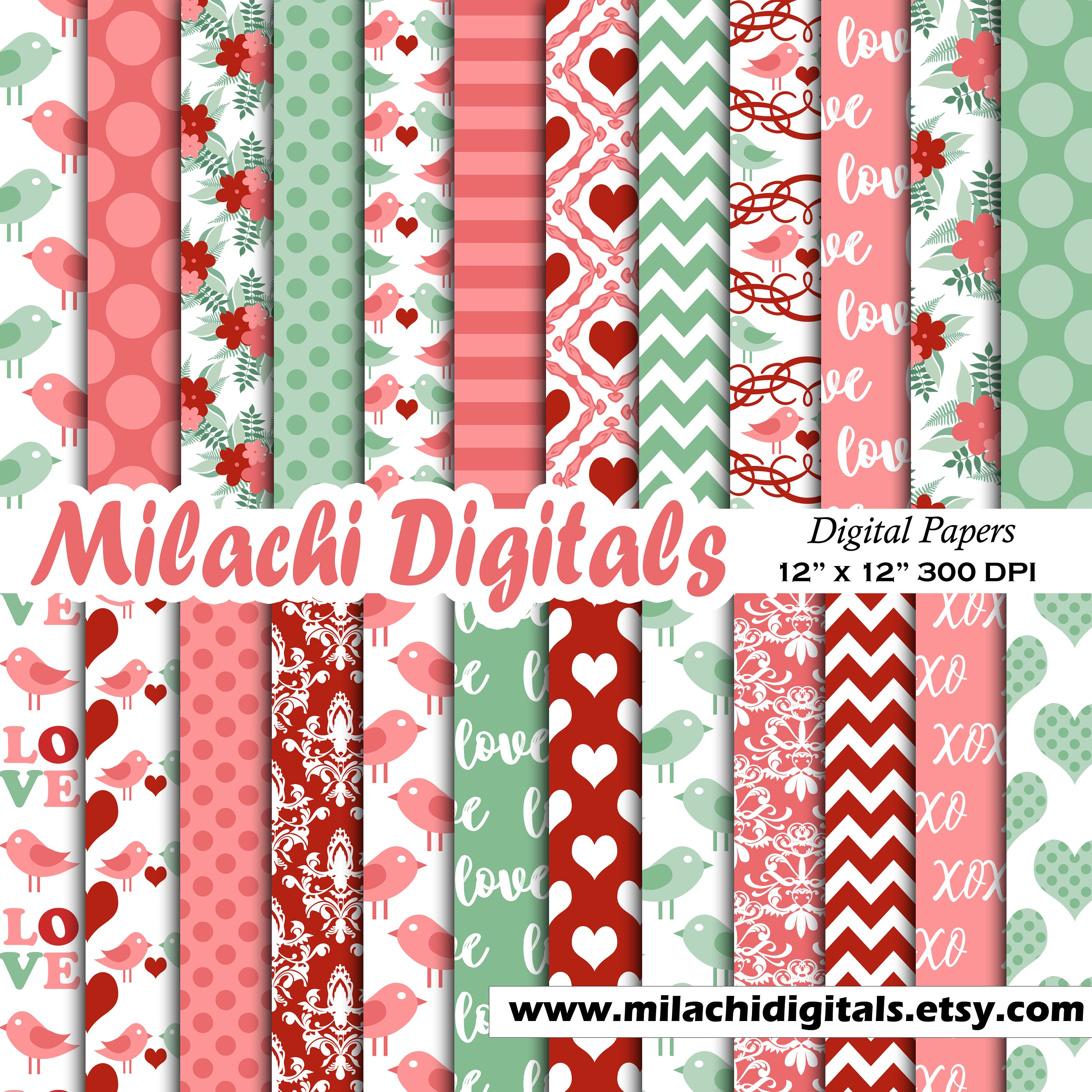 Valentine Digital Paper Valentine's Day Scrapbook Papers Cupid ...
