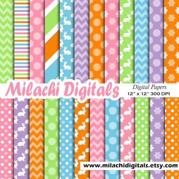 Easter Digital Paper Bunny Scrapbook Papers Wallpaper - Etsy