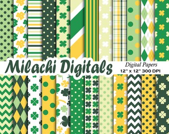 St. Patrick's Day Digital Paper Scrapbook Papers | Etsy