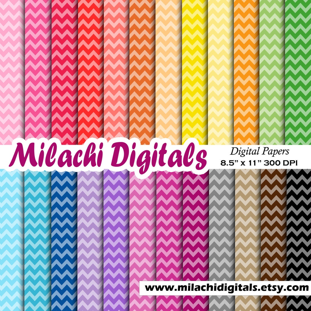 Chevron Digital Paper, 8.5" X 11" Scrapbook Papers, Zig Zag Wallpaper ...