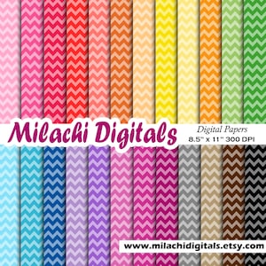 Chevron Digital Paper, 8.5" X 11" Scrapbook Papers, Zig Zag Wallpaper ...