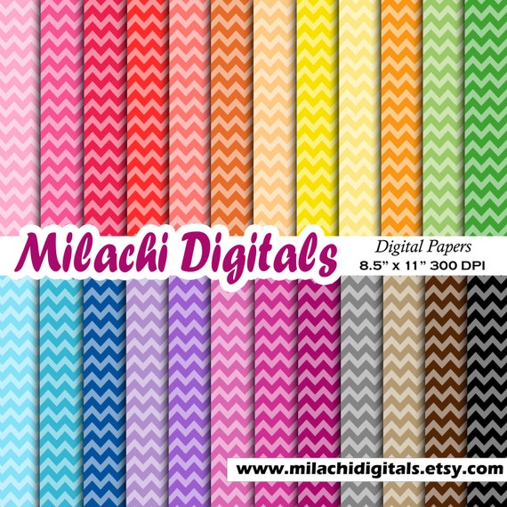 Chevron Digital Paper 8.5 X 11 Scrapbook Papers | Etsy