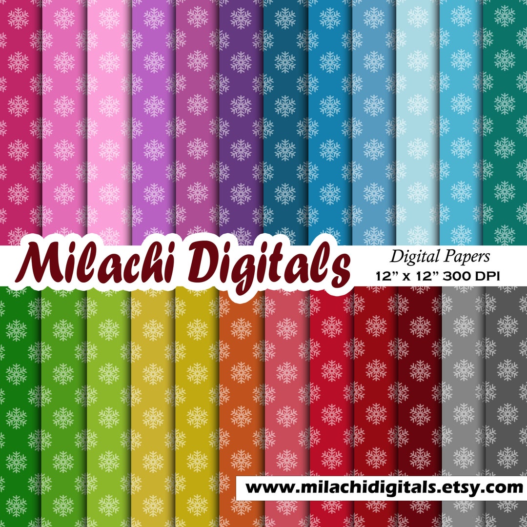 Snowflake Digital Paper, Frozen Scrapbook Papers, Winter Wallpaper ...