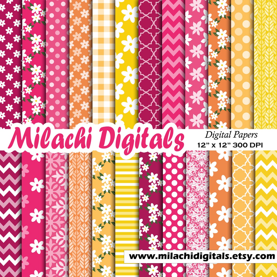 Cherry Blossom Digital Paper, Seamless Backgrounds, Spring Flowers ...