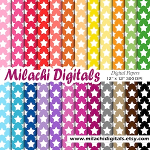 Star Digital Paper, Scrapbook Papers, Wallpaper, Background, Commercial ...