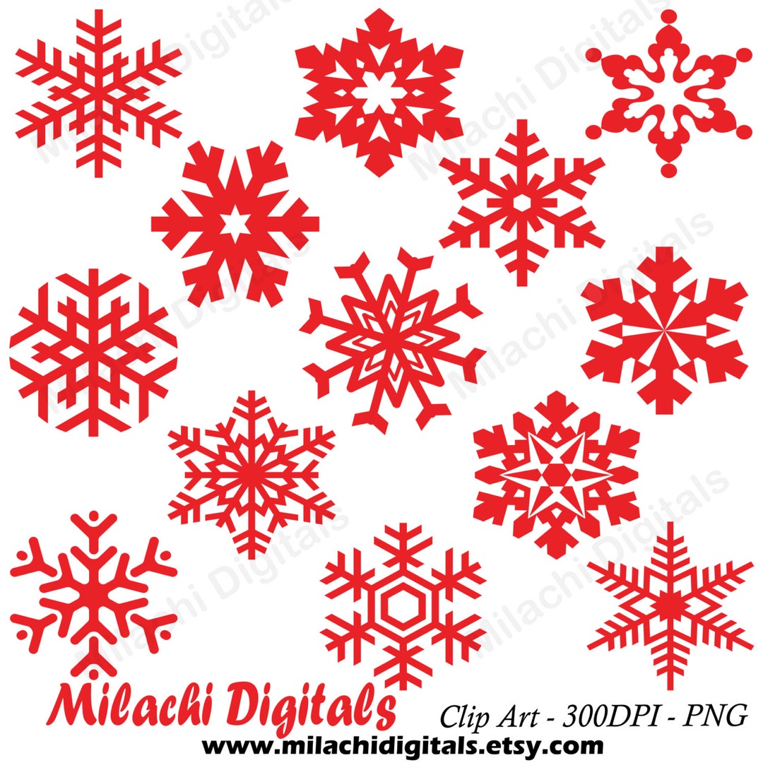 Snowflakes Clipart, Winter Clipart, Vector Graphics, Holiday Clipart ...