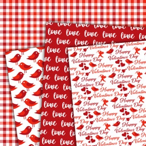 Valentine Digital Paper, Valentine's Day Scrapbook Papers, Cupid ...