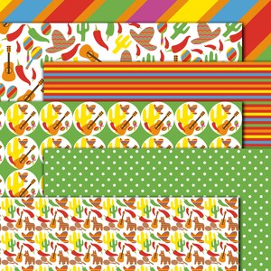 Cinco De Mayo Digital Paper, Fiesta Scrapbook Papers, Mexican Wallpaper ...