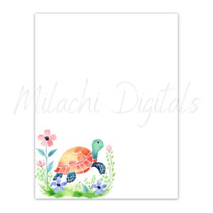Turtle Stationery Printable, Journal Paper, Letter Writing Paper ...