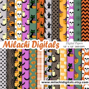 Halloween Digital Paper Seamless Patterns, Spooky Wallpaper, Trick or ...