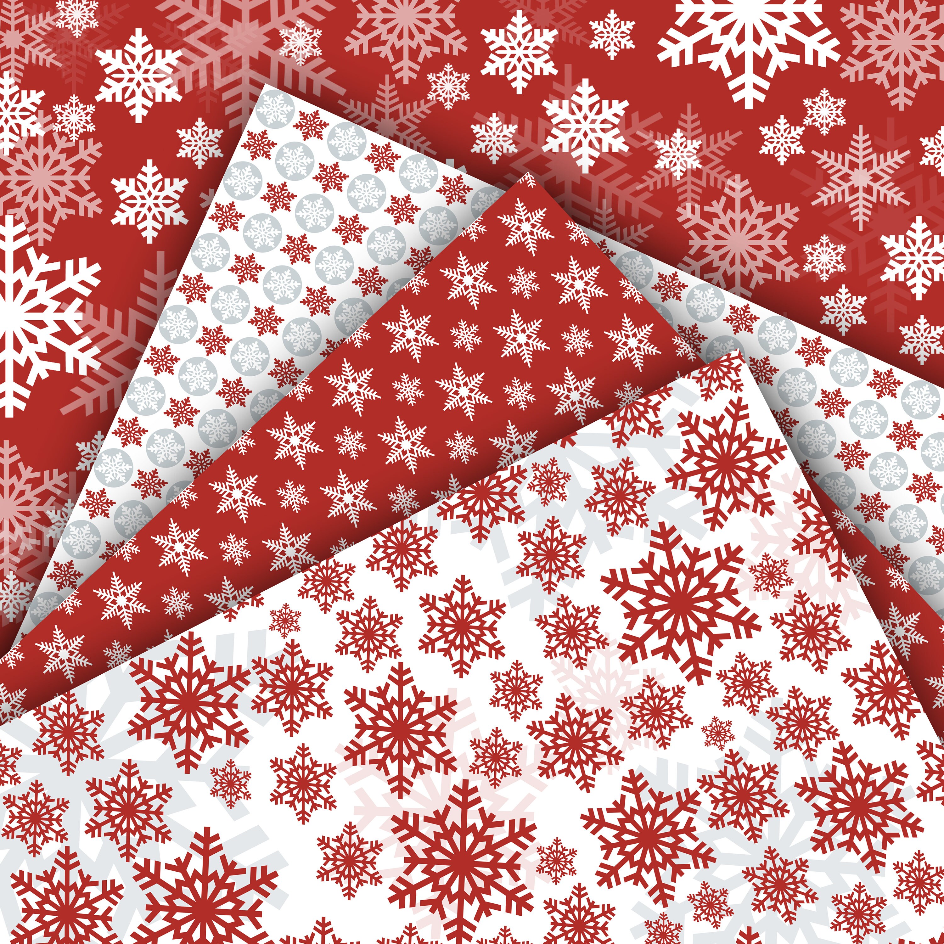 Christmas Digital Paper, Holiday Scrapbook Papers, Snowflake Wallpaper ...