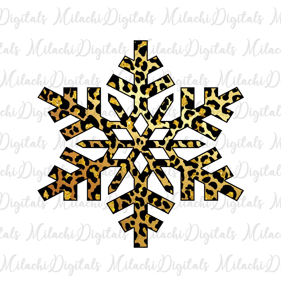 Leopard Print Snowflake PNG Sublimation Download DTG Printing Clipart ...