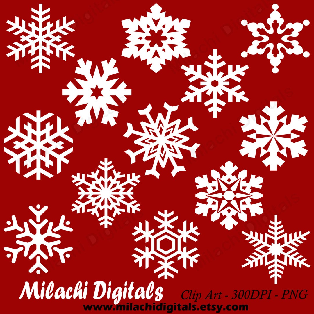 Snowflakes Clipart, Winter Clipart, Vector Graphics, Holiday Clipart ...